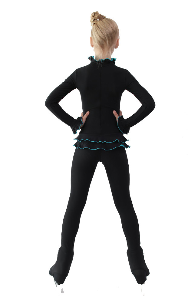 IceDress Figure Skating Outfit - Thermal - Minx (Black with Turquoise)