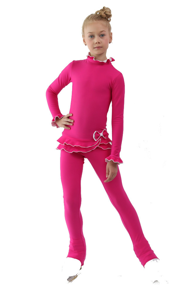 IceDress Figure Skating Outfit - Thermal - Minx (Fuchsia with White)