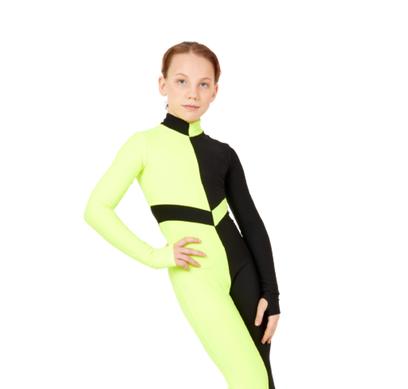 IceDress - Thermal Figure Skating Overalls - "Limbo" (Lime Fluorescent ...