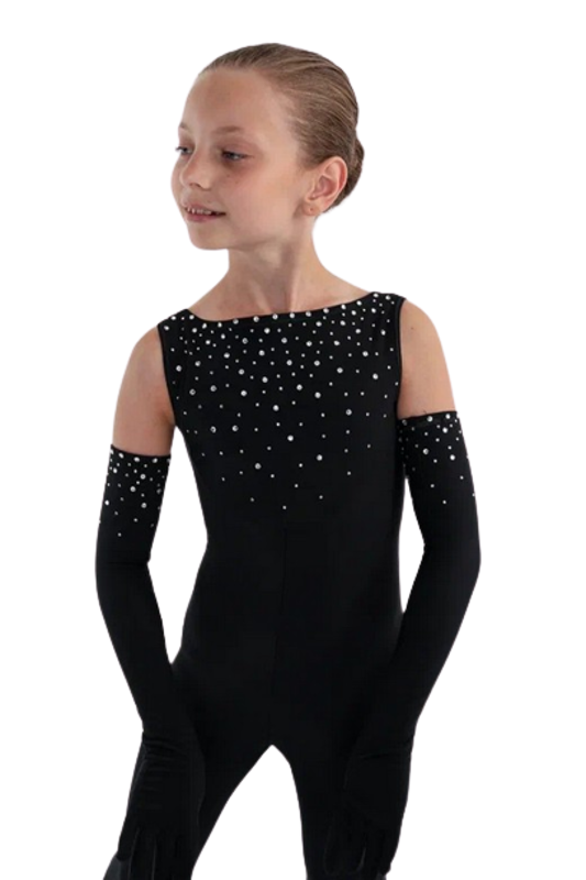 IceDress - Thermal Figure Skating Overalls -"Plie" Black with ...
