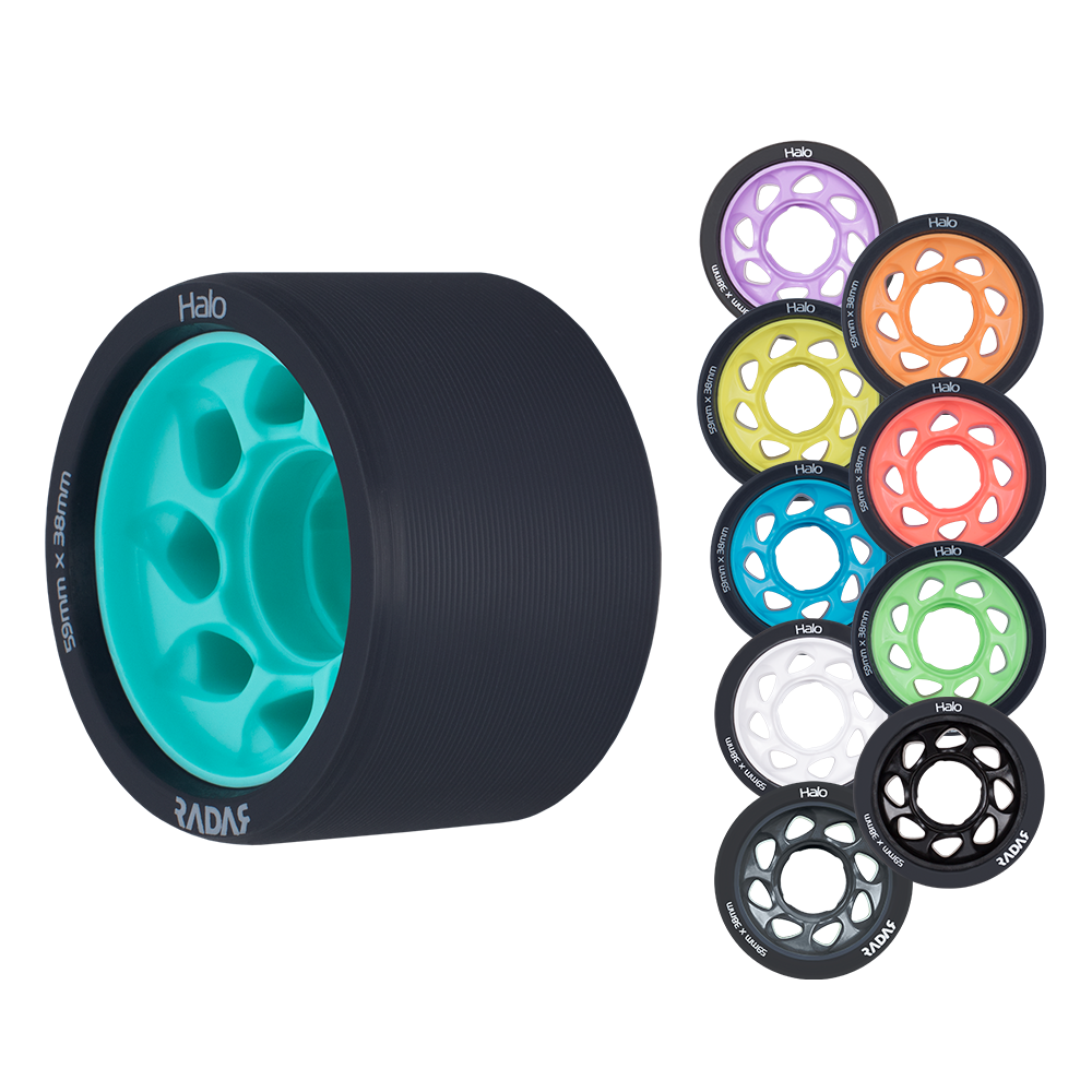Riedell Skates Radar Halo 59mm Indoor Skate Wheels (Set of 4)