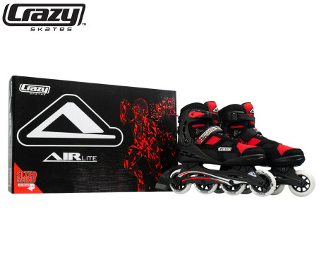 Crazy Skate Co. Men's Airlite Inline Skates - Black/Red (Size 11 ...
