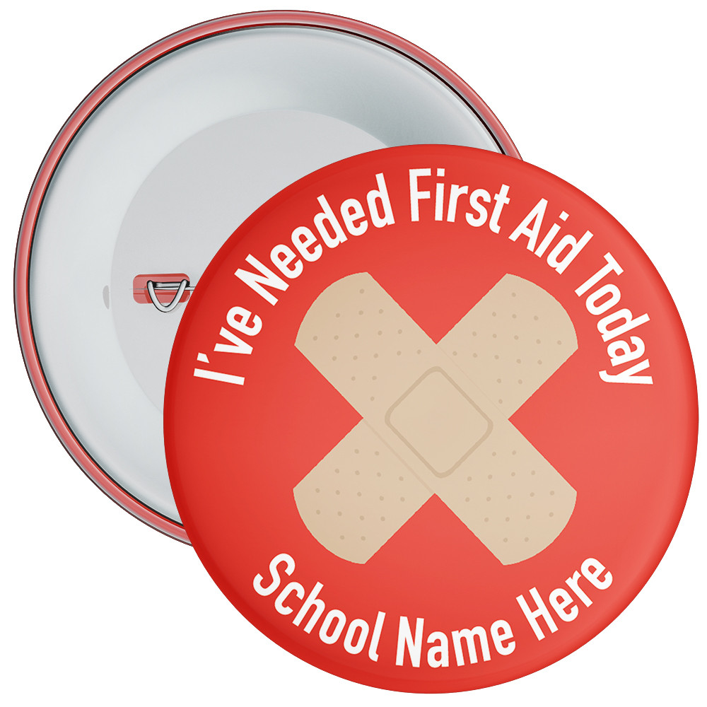 Pack of 20 School Red I've Needed First Aid Today Badge - The Badge ...