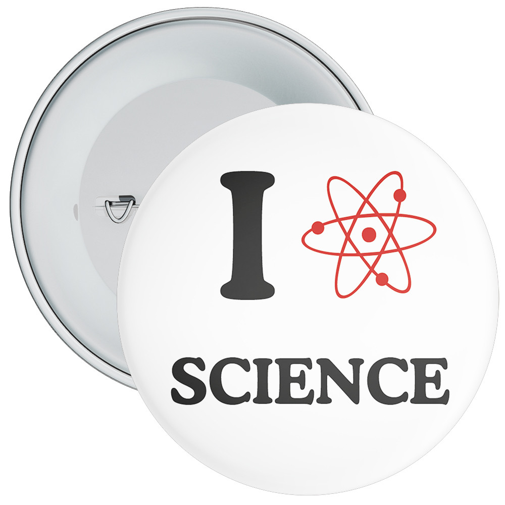 Pack of 20 School I Love (Atom) Science Badge - The Badge Centre