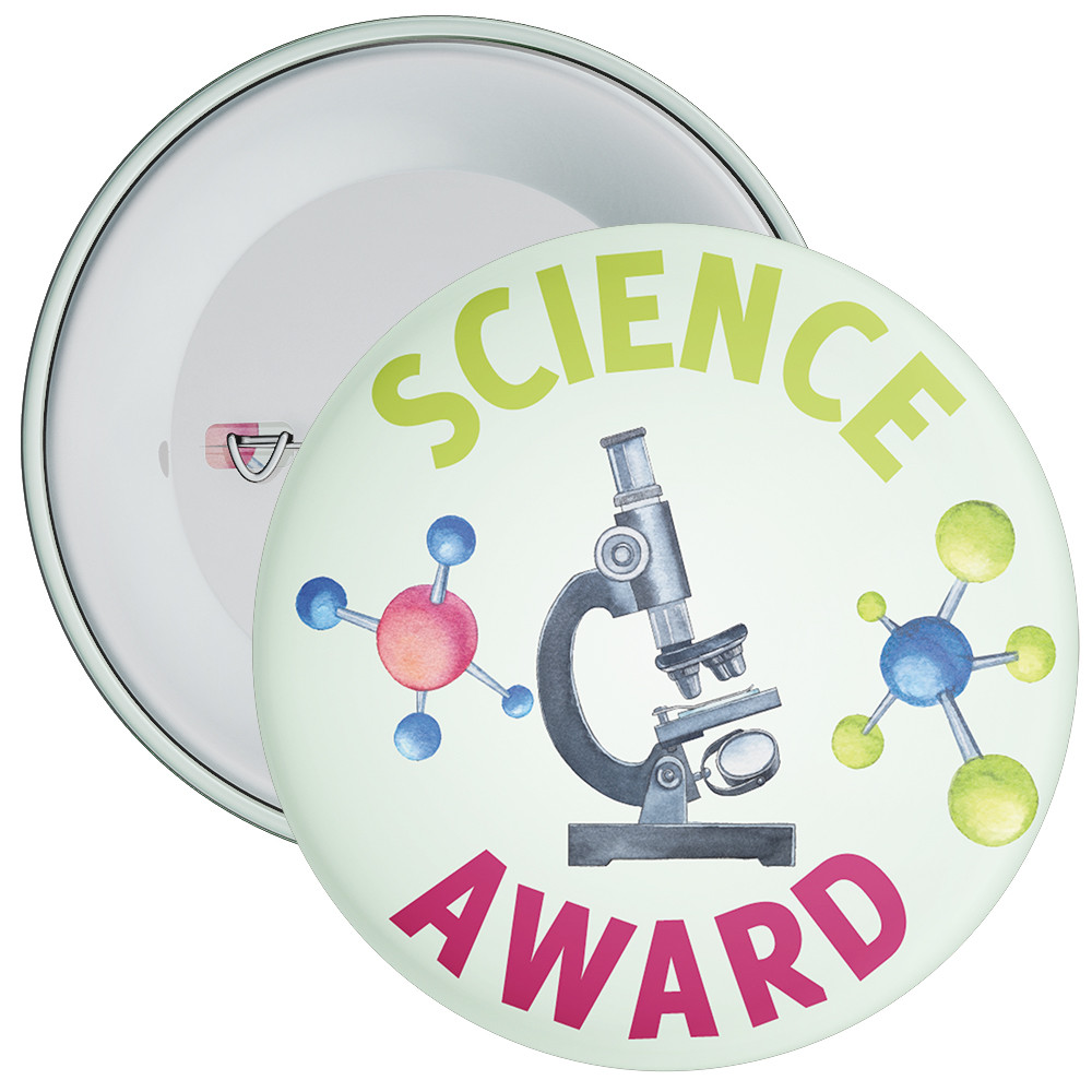 Pack of 20 School Science Award Microscope Badge - Green - The Badge ...