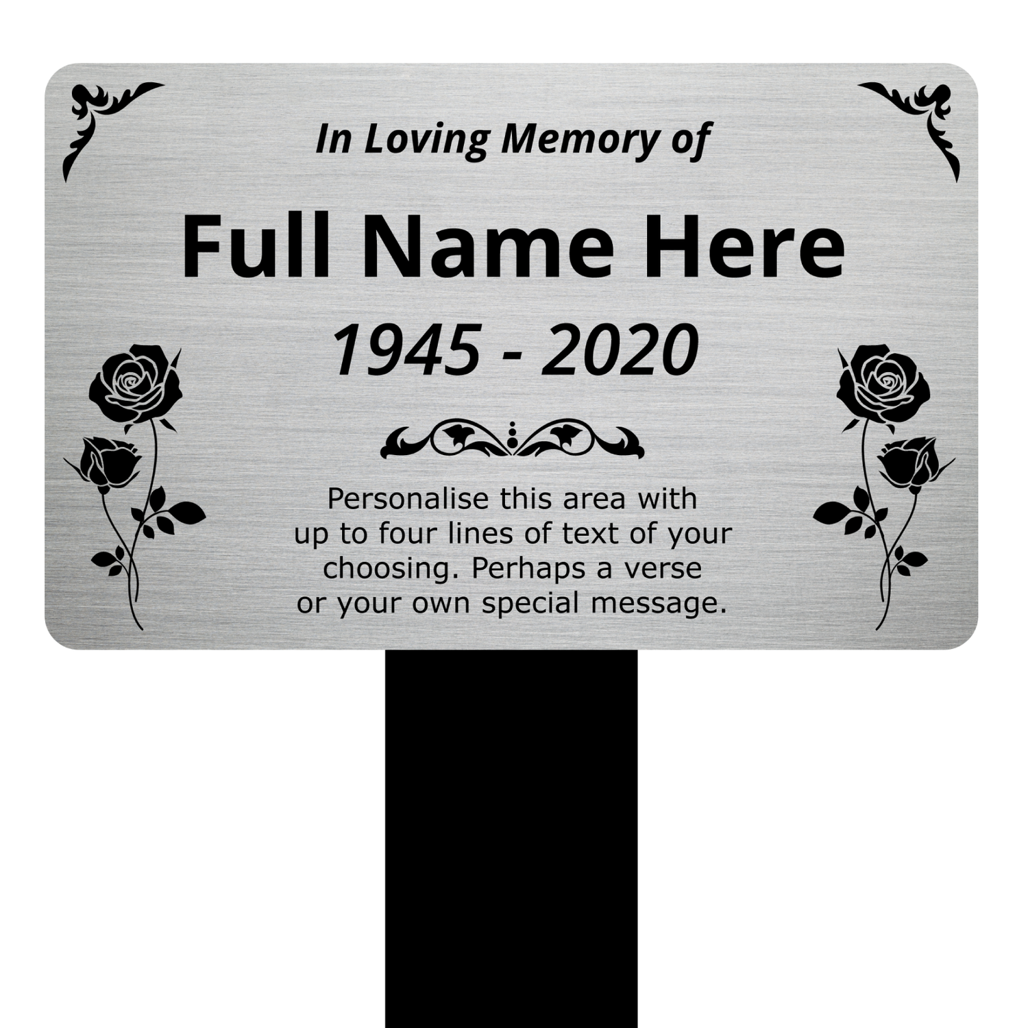Personalised Memorial Plaque - In Loving Memory Plaque - Rose - The ...