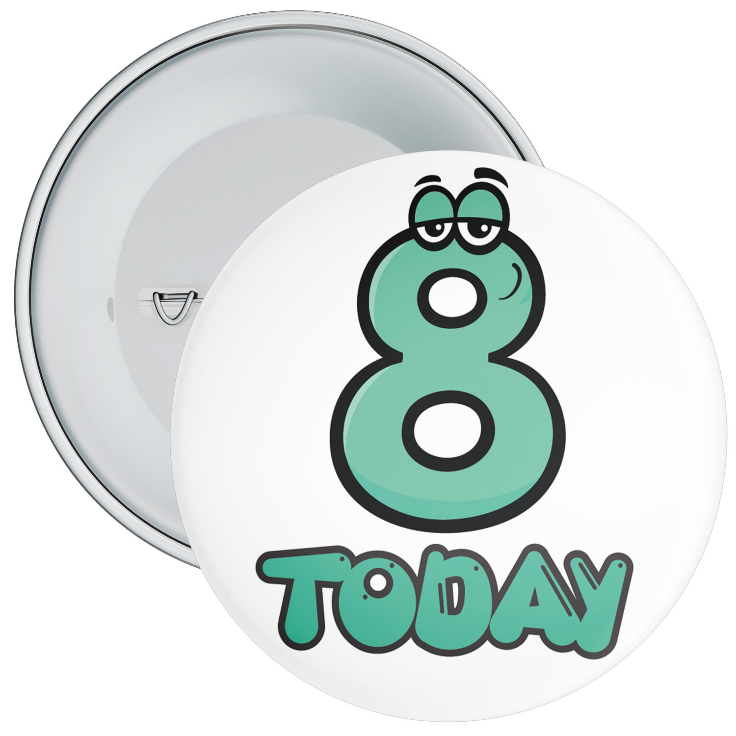Colourful 8th Birthday Badge 8 Today Child - Age 8 Badge - Green - The ...