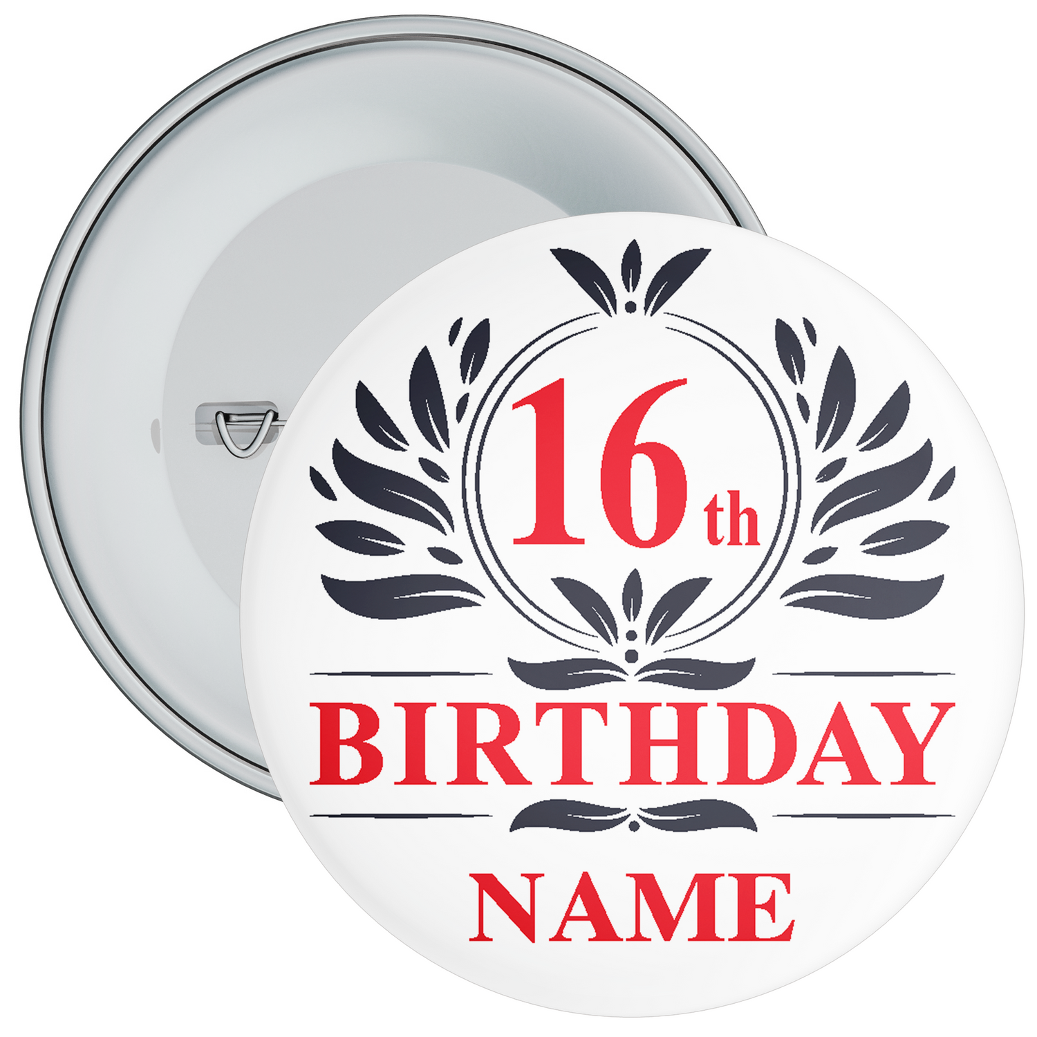 Personalised Monogram Themed 16th Birthday Badge - Age 16 Badge - Boy ...