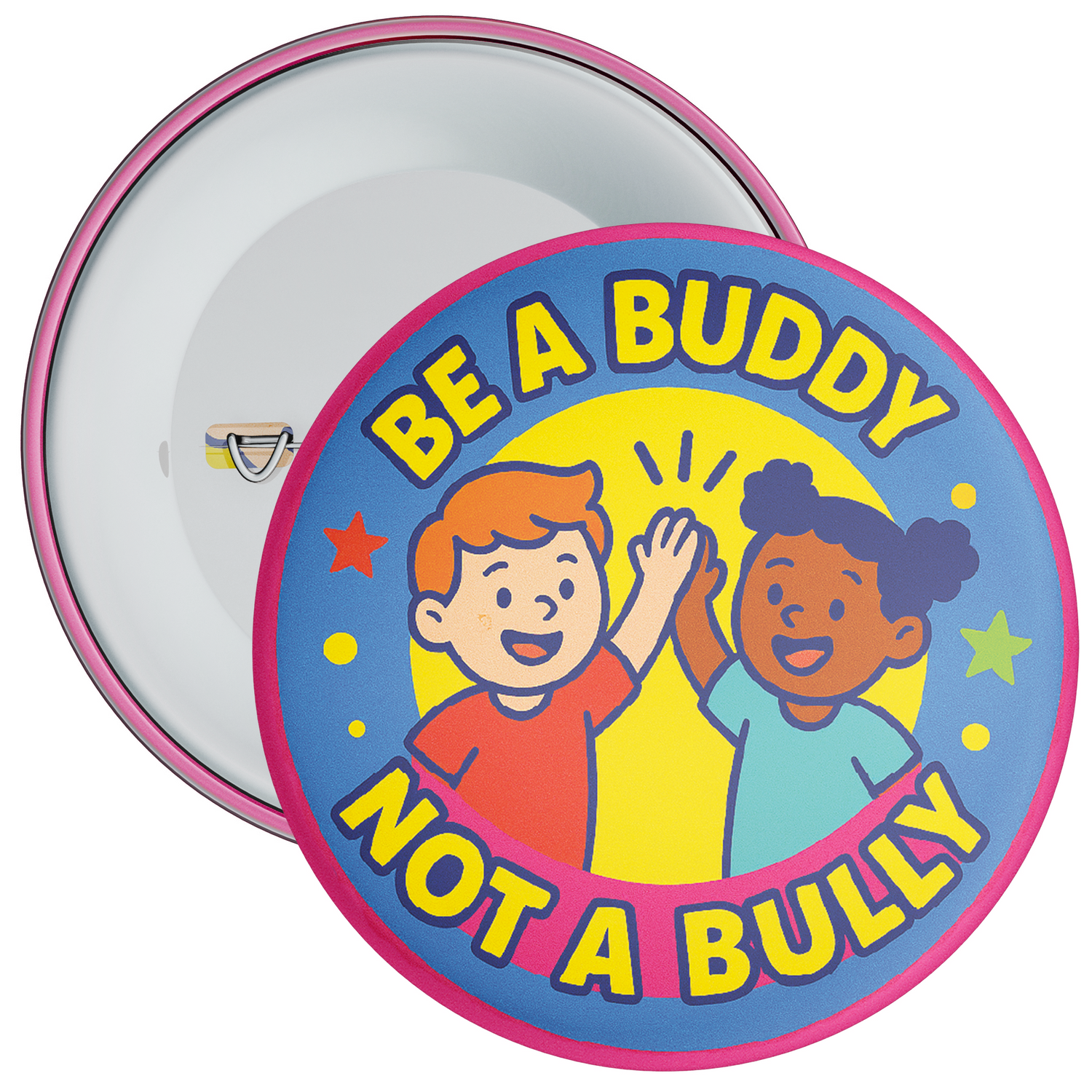 Pack of 20 School Be A Buddy, Not a Bully Anti Bullying Badge - Blue ...