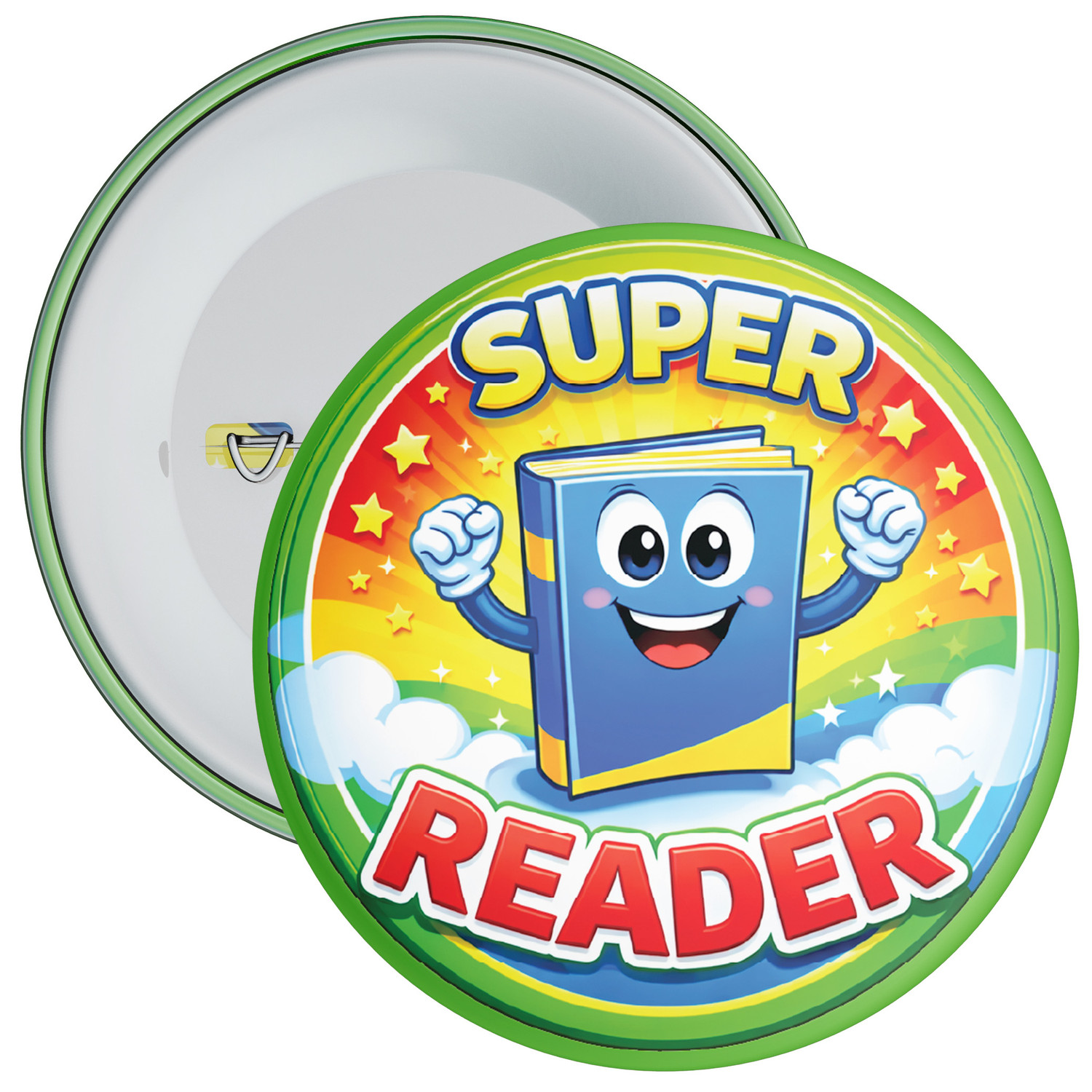 Green Super Reader School Reward Badge – Reading Achievement Badge for ...