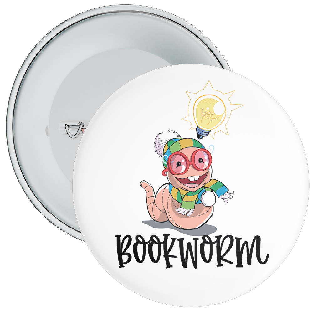 Pack of 20 School Bookworm Reading Badge - The Badge Centre