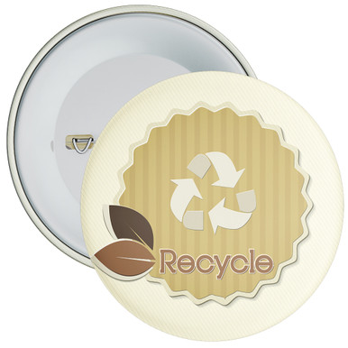 Pack of 20 School Recycle Badge - Cream - The Badge Centre