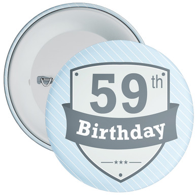 Vintage Retro 59th Birthday Badge - Age 59 Badge - Boy - Blue - The ...