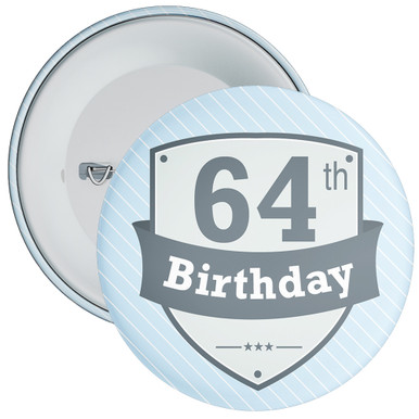 Vintage Retro 64th Birthday Badge - Age 64 Badge - Boy - Blue - The ...