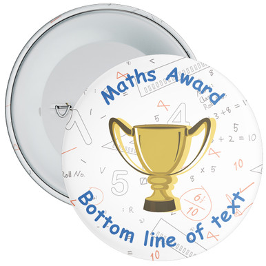 Pack of 20 School Customisable Maths Award Badge 5 - White - The Badge ...