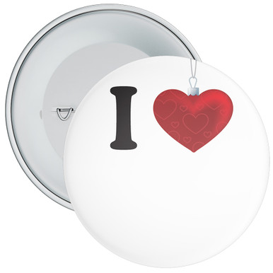 White Custom I Love Badge 2 - The Badge Centre