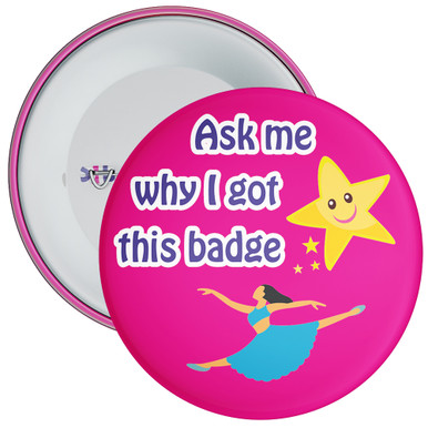 Pack of 20 School Ask Me Why I Got This Badge Dance Theme Pink - The ...
