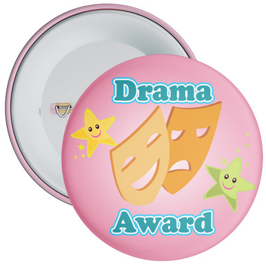 Pack of 20 School Pale Pink Drama Award Badge - Pink - The Badge Centre