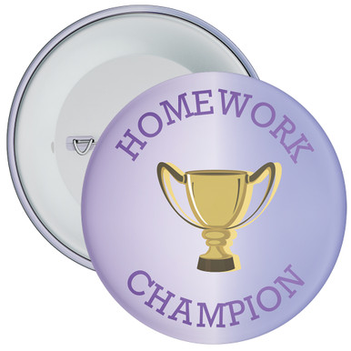 Pack of 20 School Homework Champion Badge 2 - The Badge Centre