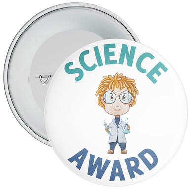 Pack of 20 School Science Award Boy Badge - White - The Badge Centre