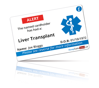 Liver Transplant Medical I.C.E. Card - The Badge Centre