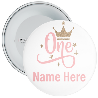 Personalised Crown 1st Birthday Badge – Age 1 - The Badge Centre