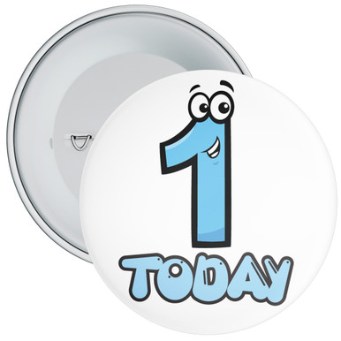 Colourful 1st Birthday Badge 1 Today - Age 1 Badge - Blue - The Badge ...
