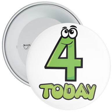 Colourful 4th Birthday Badge 4 Today Child - Age 4 Badge - Green - The ...