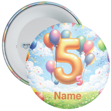 Personalised 5th Birthday Badge Child – Age 5 - The Badge Centre