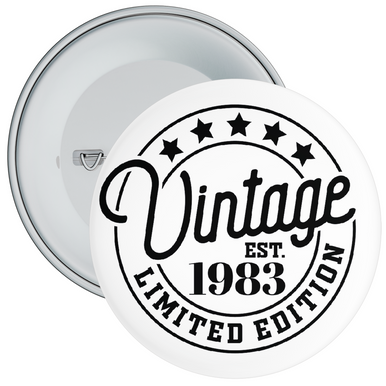 Vintage Established 1983 Limited Edition Birthday Badge - Vintage - Boy ...