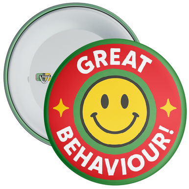 Pack of 20 School Great Behaviour Badge Green - The Badge Centre