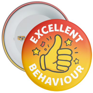 Pack of 20 School Excellent Behaviour Badge Red - The Badge Centre