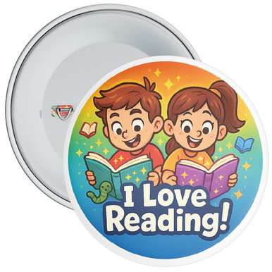 Pack of 20 School I Love Reading Award Badge - The Badge Centre