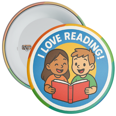 Pack of 20 School I Love Reading Themed Badge - The Badge Centre