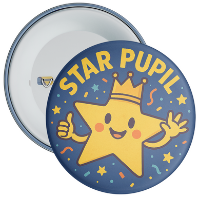 Pack of 20 School Blue Star Pupil School Badge - The Badge Centre