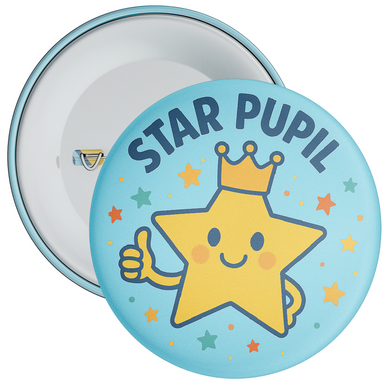 Pack of 20 School Blue Star Pupil Badge - The Badge Centre