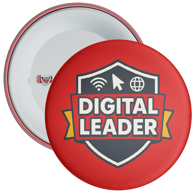 Pack of 20 School Digital Leader Badge Red - The Badge Centre