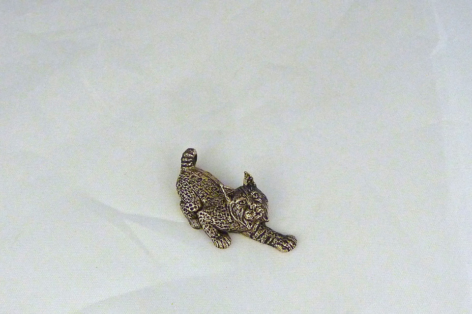 Bobcat Pendant 14kt - Fazio's Cat Jewelry
