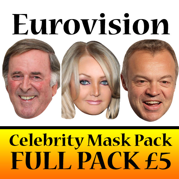 Eurovision celebrity party face fancy dress pack - Celebrity-Facemasks.com