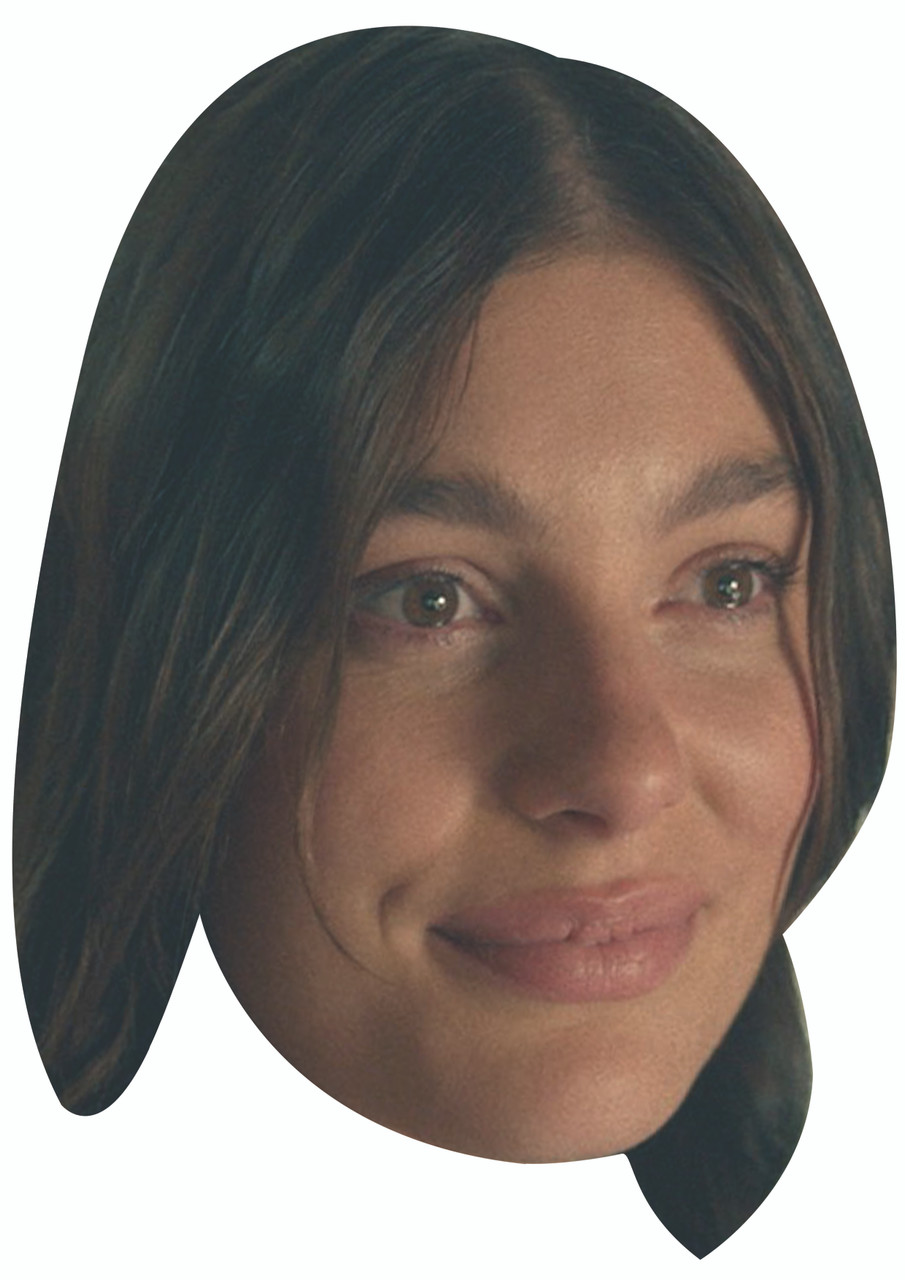 Camila Morrone Celebrity party face fancy dress Cardboard mask ...