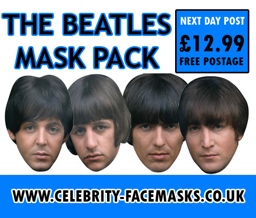 The Beatles celebrity Party Face Fancy Dress Pack - Celebrity-Facemasks.com