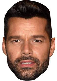 RICKY MARTIN JB - Music Star Fancy Dress Cardboard Celebrity Face Mask ...