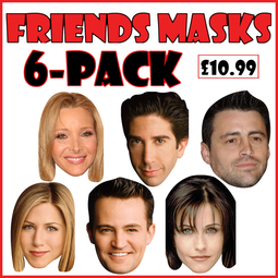 Friends 6-Pack Celebrity Fancy Dress Cardboard face mask pack ...