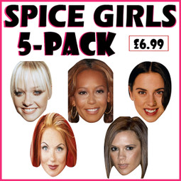 Spice Girls 5-pack celebrity party face mask fancy dress - Celebrity ...