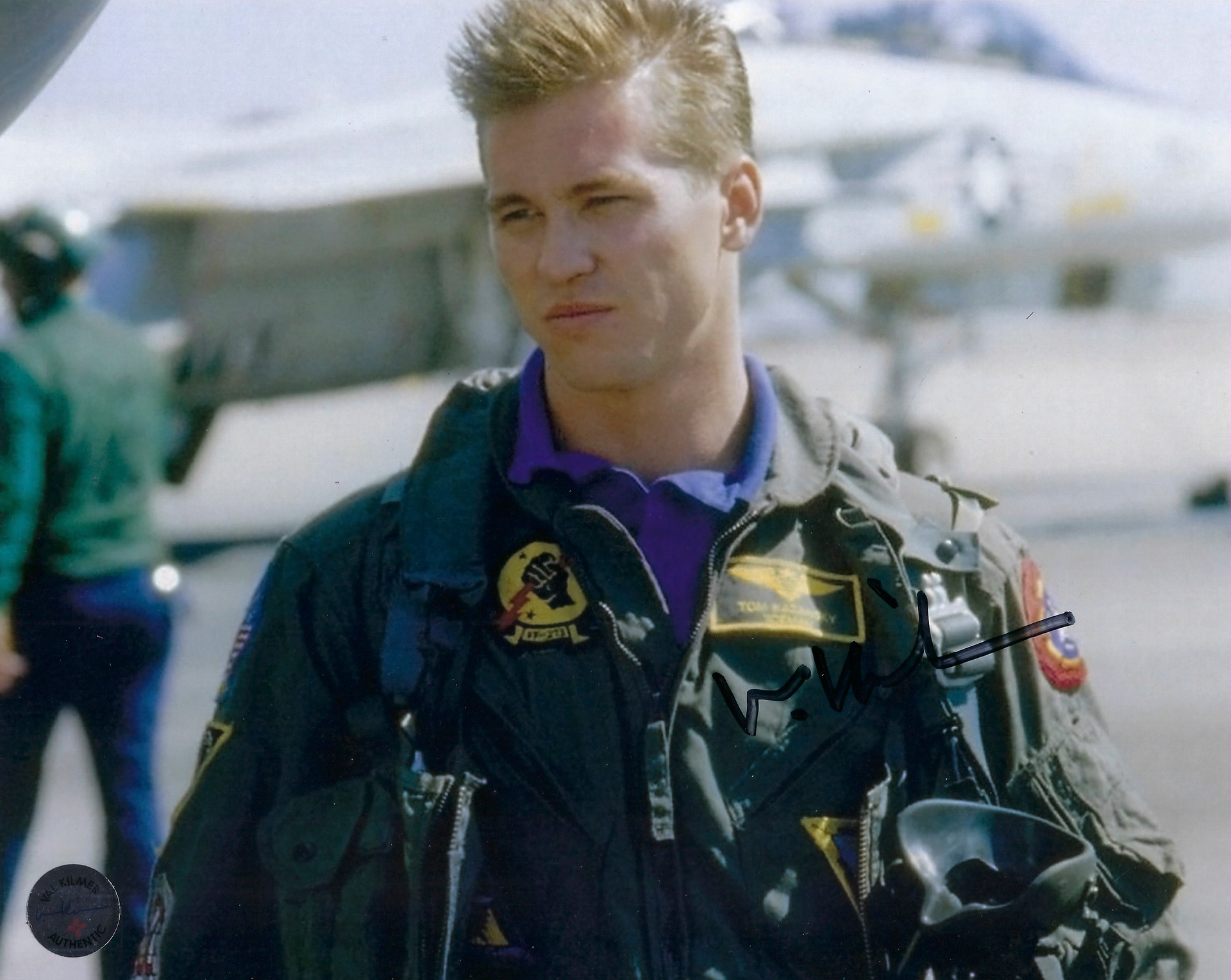 Iceman on deck Autographed Photo - Val Kilmer