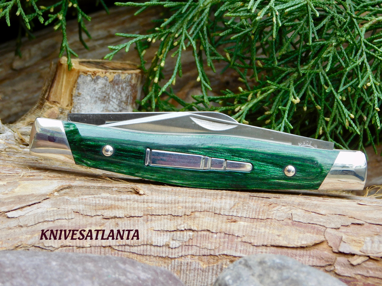 Remington 2020 Stockman Bullet Pocket Knife 3.8" Closed, Green Dymalux ...