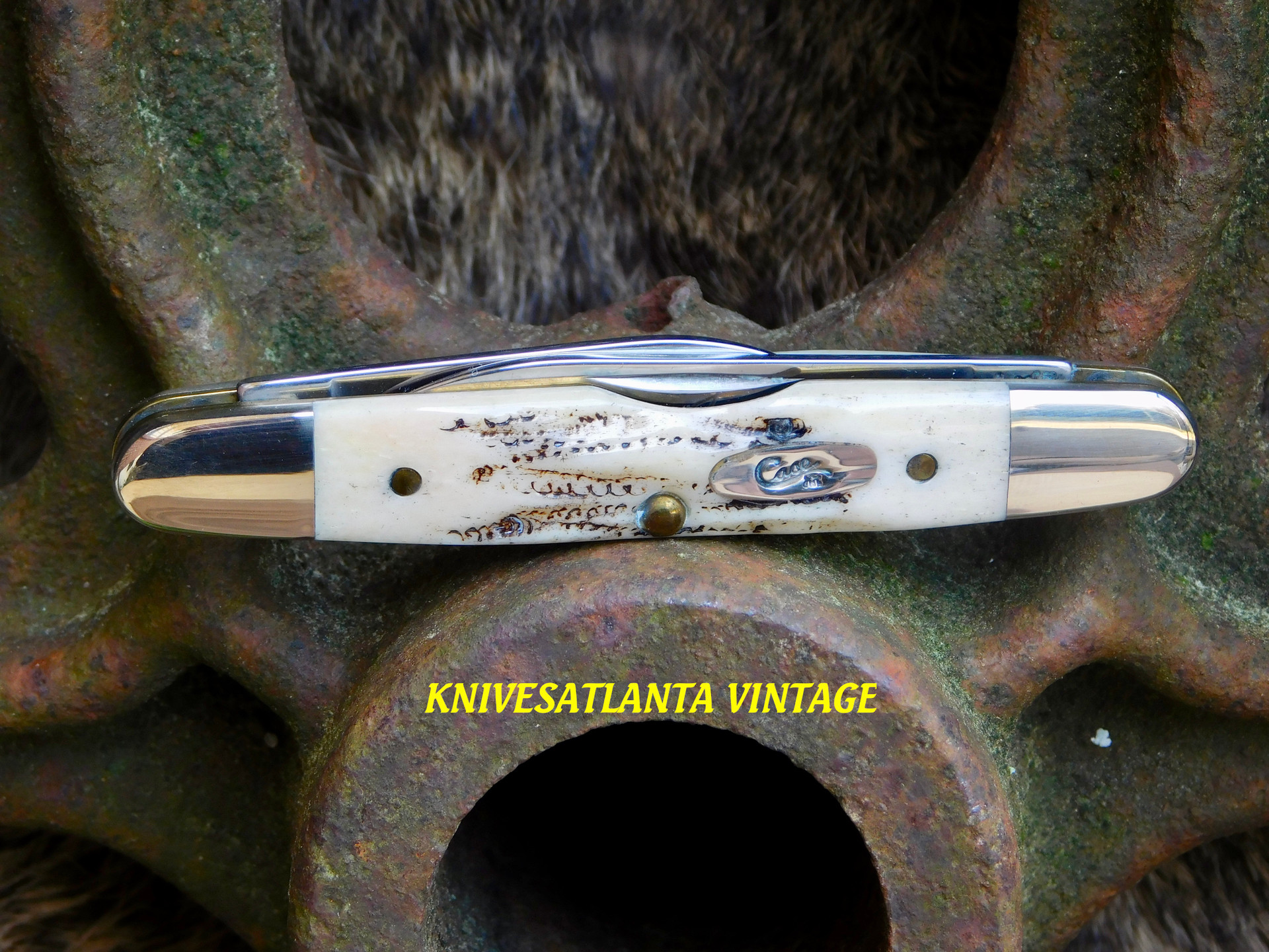 CASE 2001 Eisenhower Vintage Bone Pen Knife - KnivesAtlanta