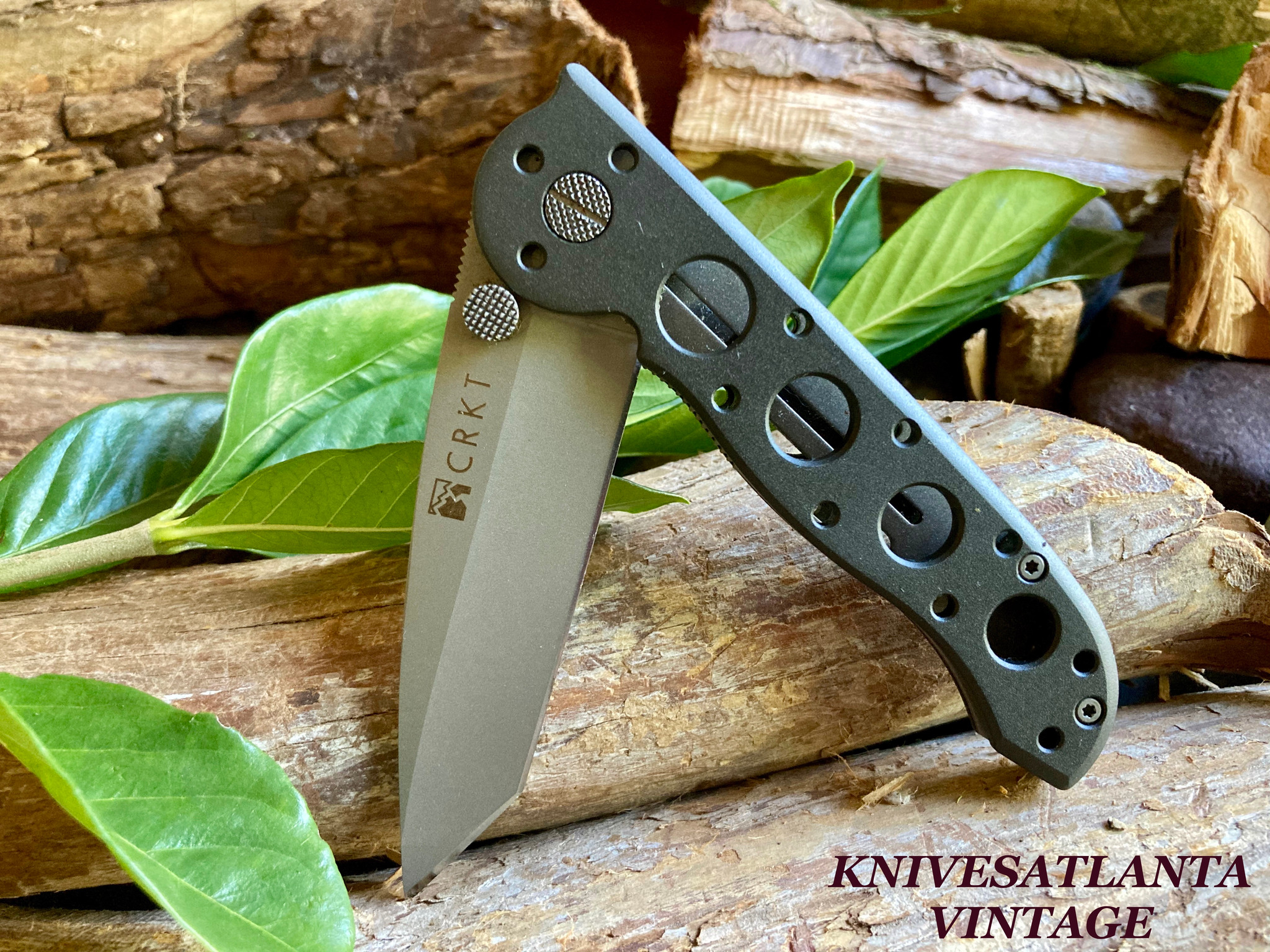 CRKT M16-02 ~ ALUMINUM HANDLE~ TANTO~ SATIN PLAIN EDGED ~VINTAGE ...