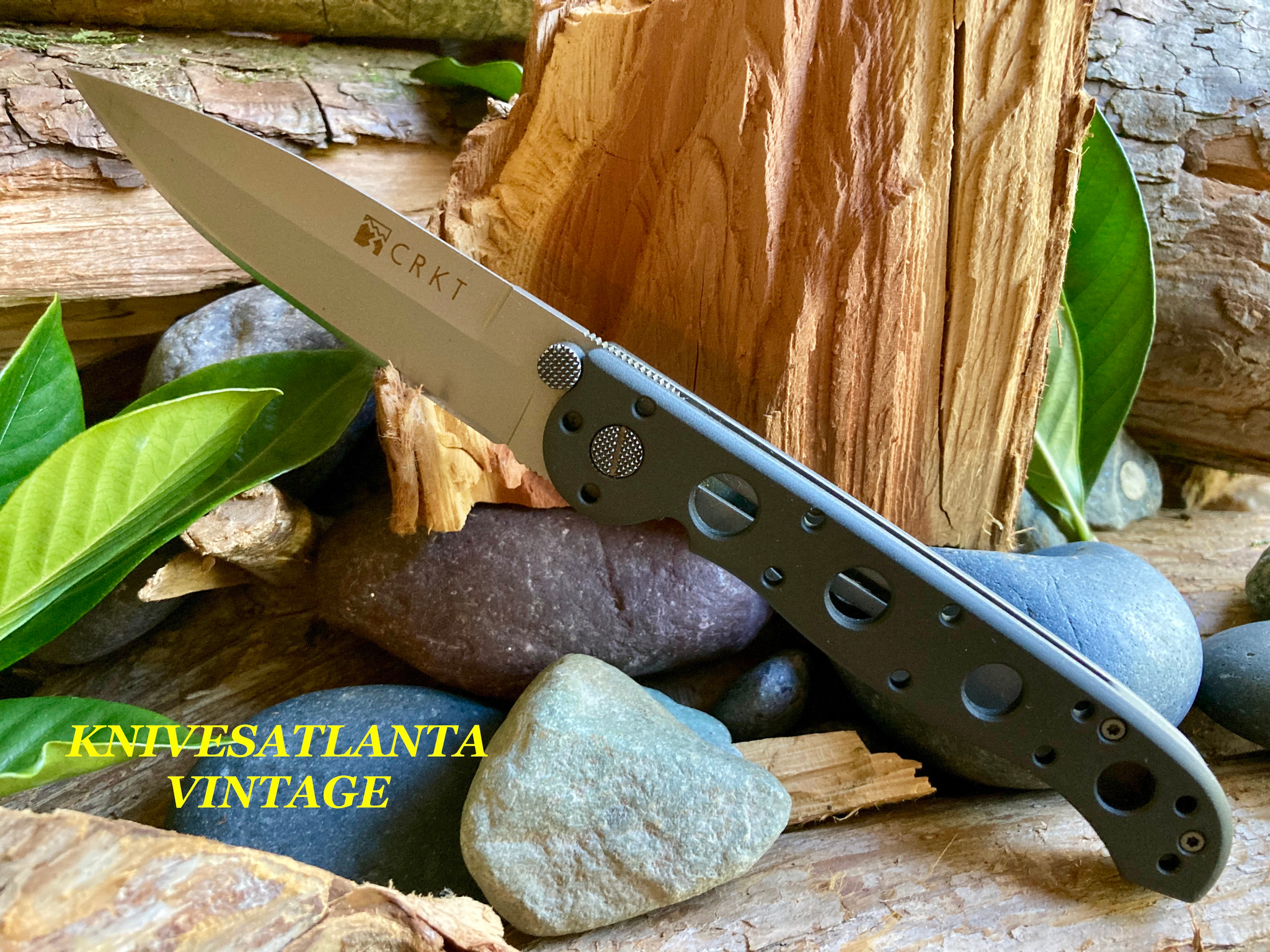 CRKT M16-03~ ALUMINUM HANDLE~ SATIN PLAIN EDGED ~VINTAGE