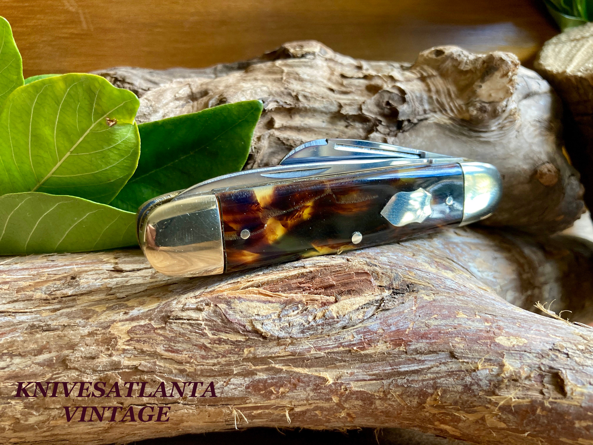 Shapleigh 3 Blade knife with Imitation Tortoise Shell Handles ~ Vintage